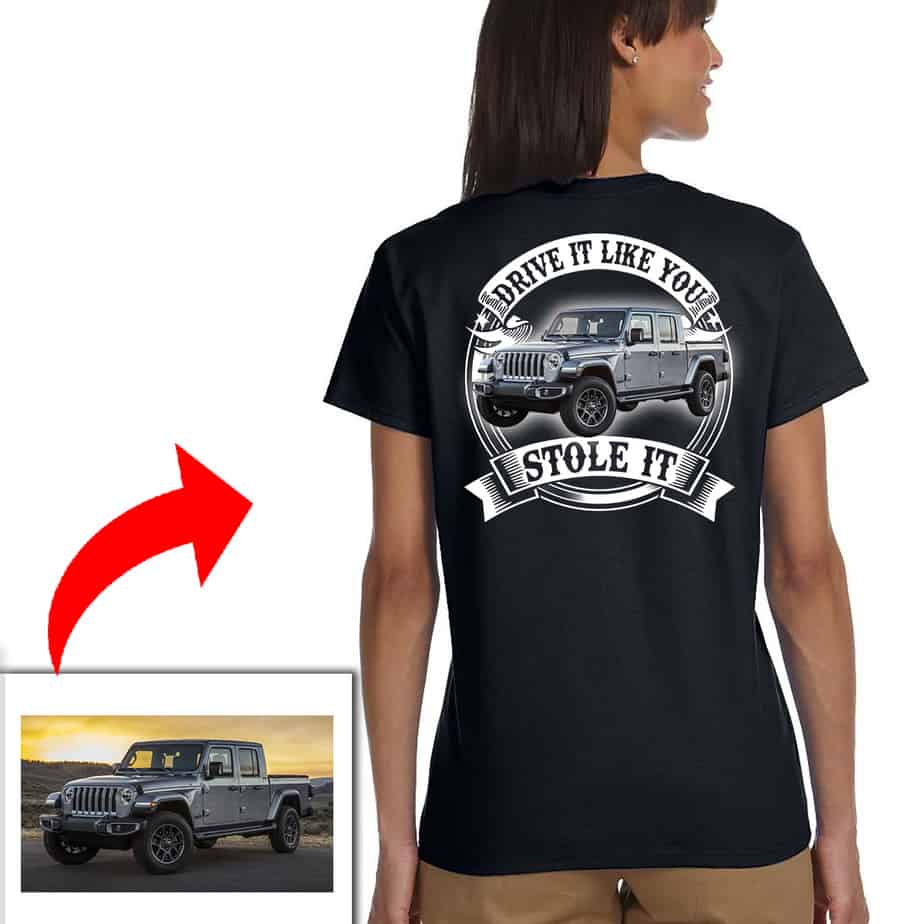 Jeep Custom Photo T-shirt Print on the back (BK47) – Kool-Kool
