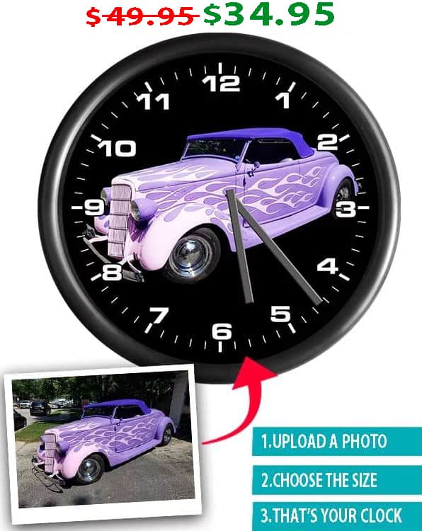 Hot Rod Personalized Photo Wall Clock (Wall Clock1) – Kool-Kool