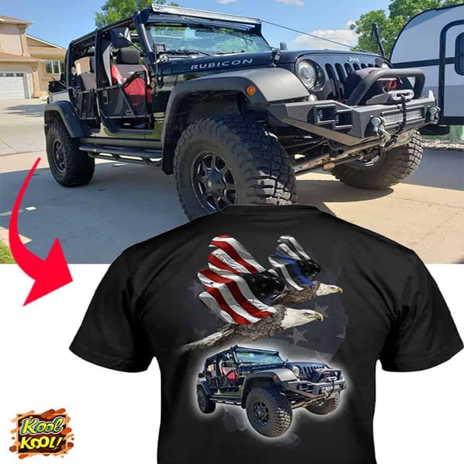 JEEP Custom T-shirt On The Back (BK175) – Kool-Kool