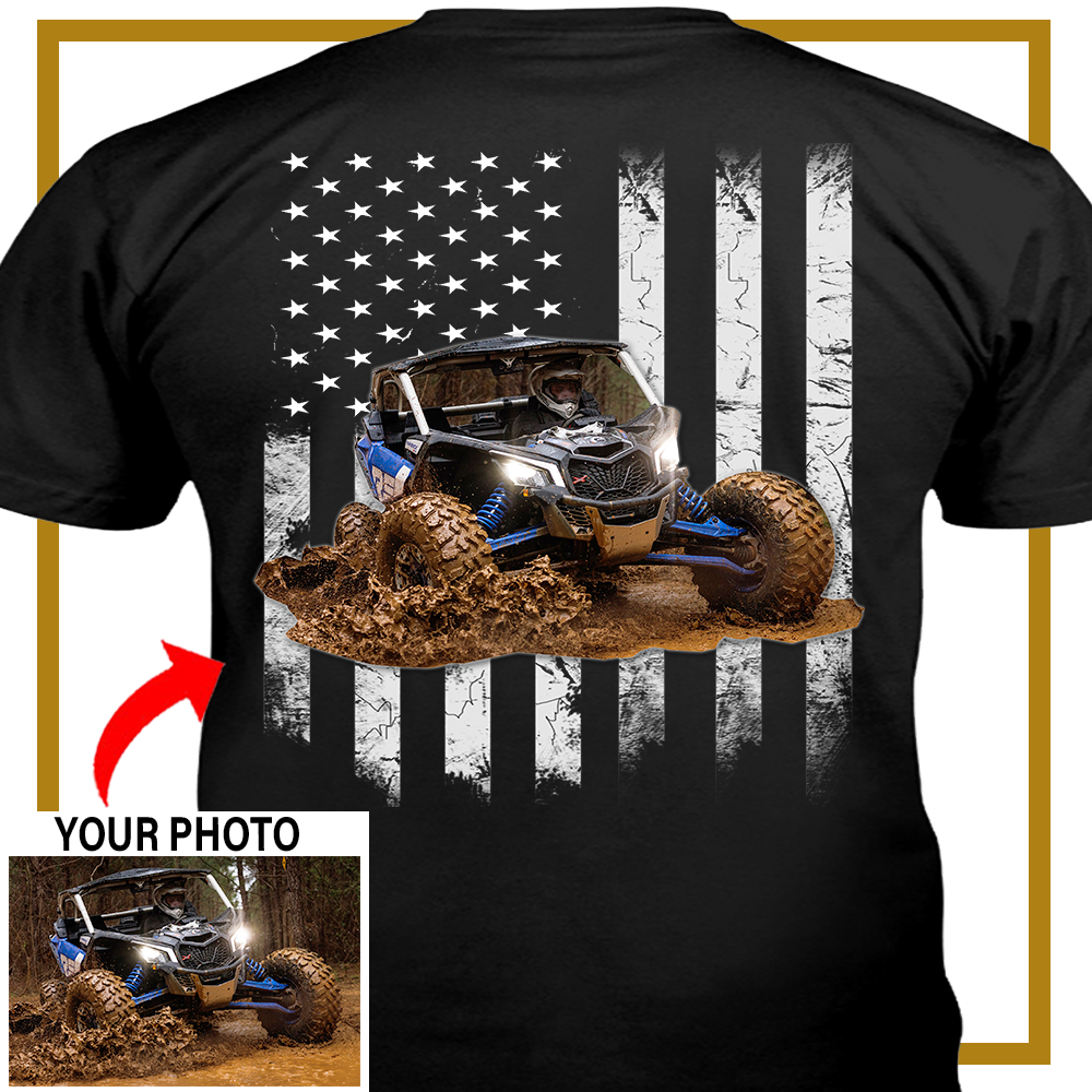 UTV Side By Side Off-Roading Custom Photo T-shirt On The Back (BK5 ...