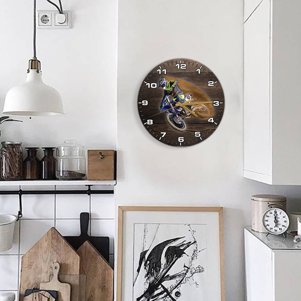 Personalized Photo Motocross Wooden Wall Clock – Kool-Kool