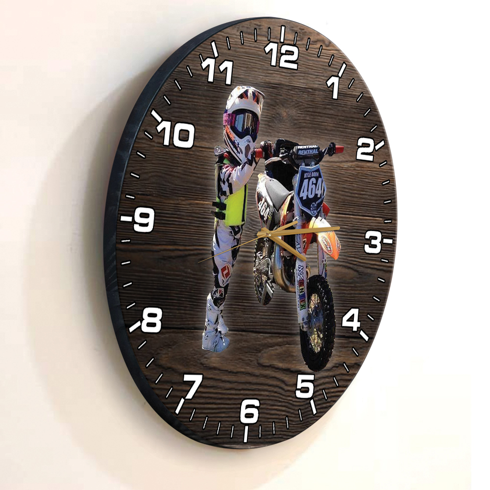 Personalized Photo Motocross Wooden Wall Clock – Kool-Kool
