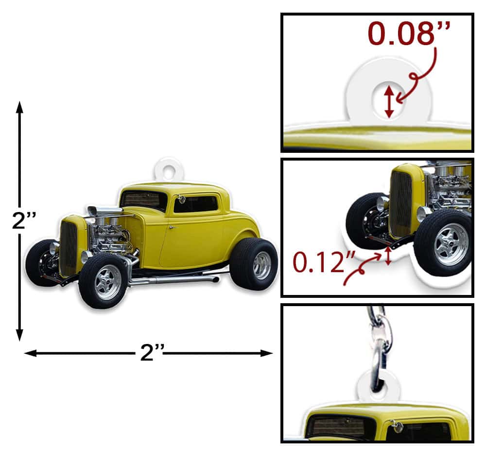 Hot Rod, Rat Rod, Personalized Keychain, custom photo Hot Rod keychain ...