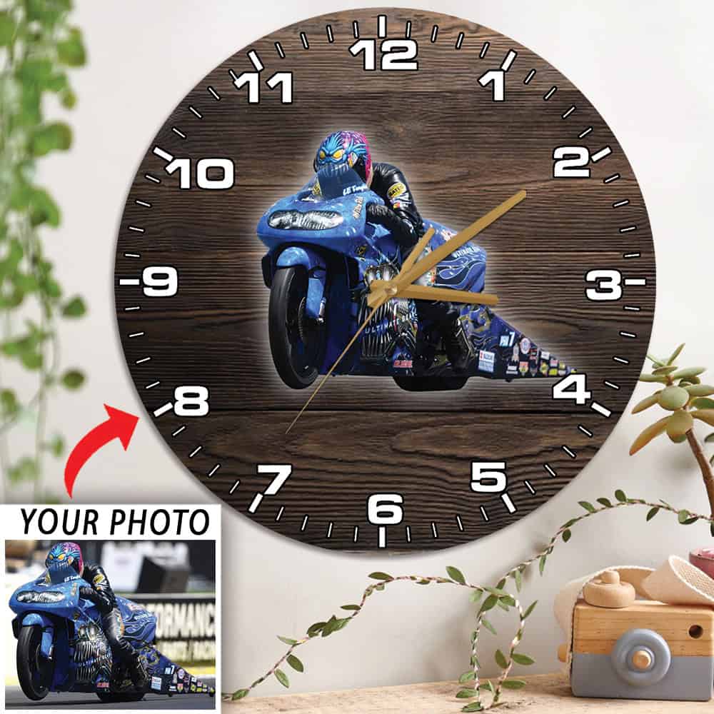 Drag Racing Personalized Wooden Wall Clock, Drag racing custom photo ...