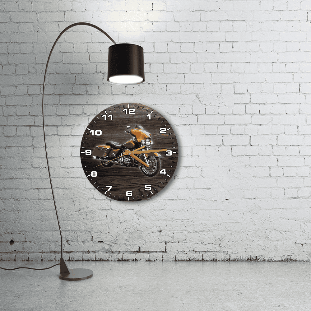 Motorcycle Personalized Wooden Wall Clock, Motorcycle custom photo wall ...