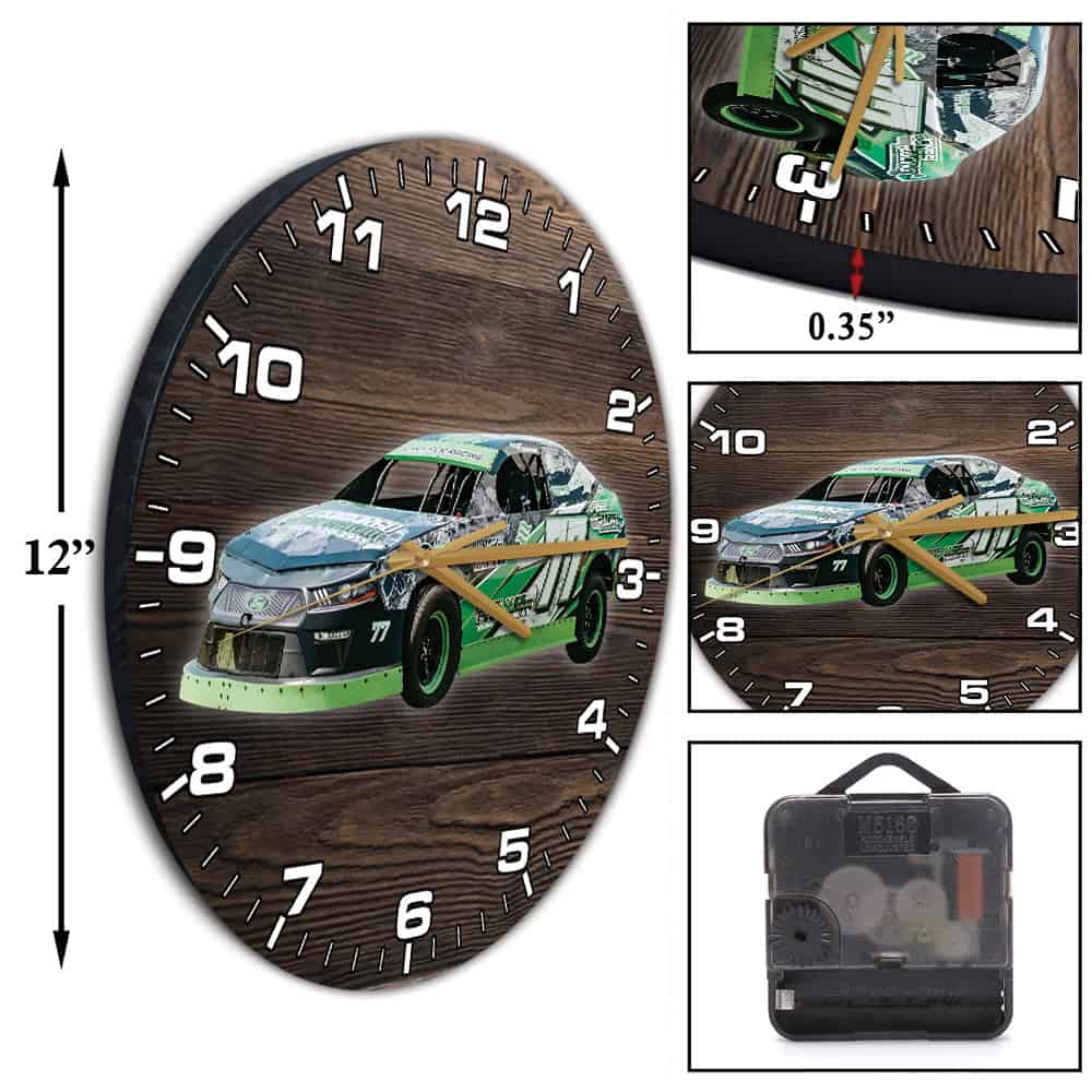 Personalized Photo Dirt Track Racing Wooden Wall Clock – Kool-Kool