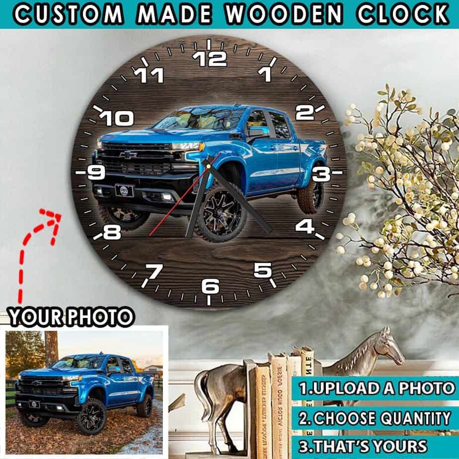 Personalized Photo Jeep Wall Clock, 12” Wooden, Jeep decor, Jeep gift ...