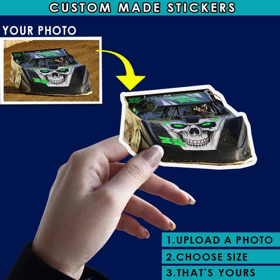 Dirt Track Racing Personalized Stickers, custom photo die-cut sticker ...