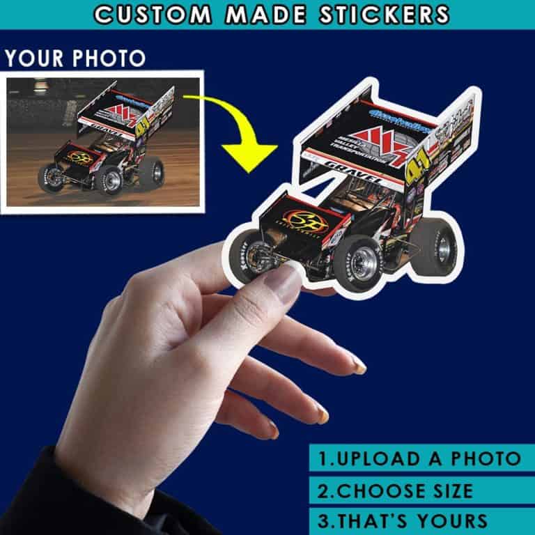 Dirt Track Racing Personalized Stickers, custom photo die-cut sticker ...