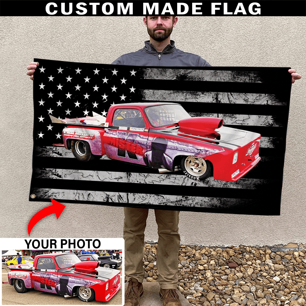 Drag Racing Personalized Flag, Drag racing custom photo flag, Funny ...