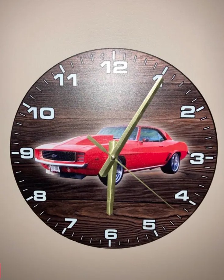 Personalized Photo Hot Rod Wall Clock, 12” Wooden, Hot Rod decor, Hot ...
