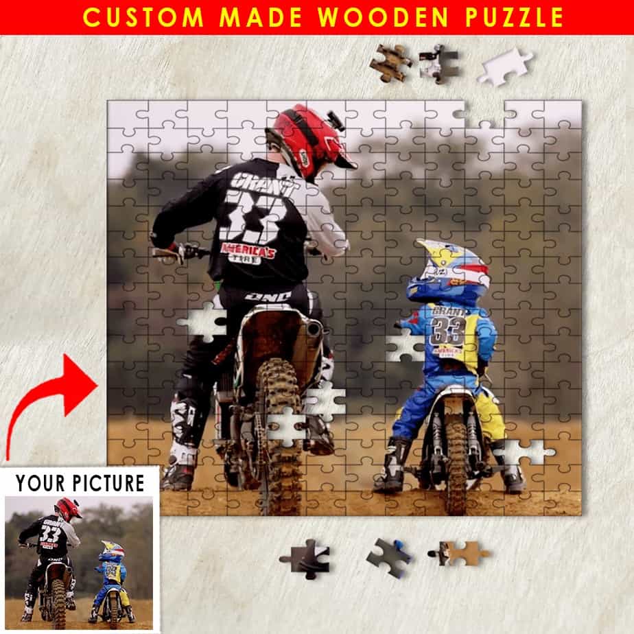 Motocross Personalized Photo Wooden Puzzle – Kool-Kool