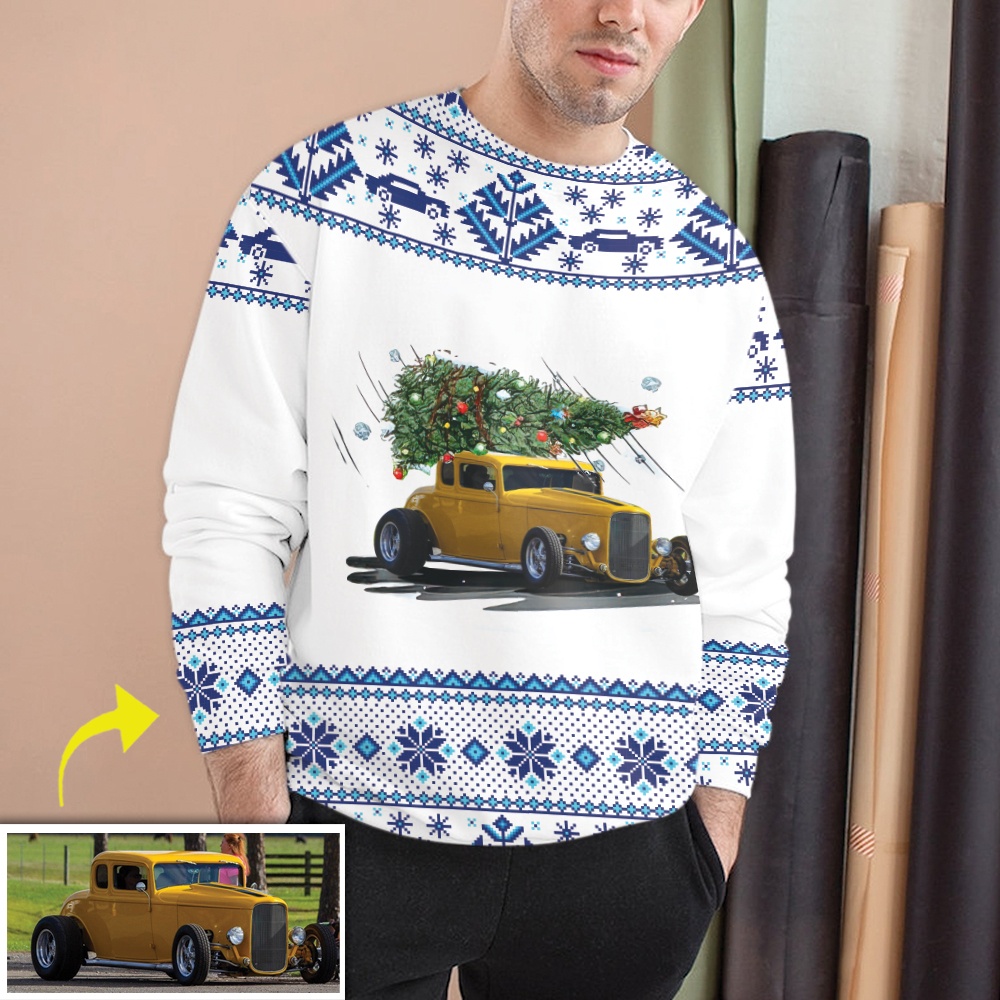 Personalized Photo Muscle Car Ugly Sweater (treeontop) – Kool-Kool