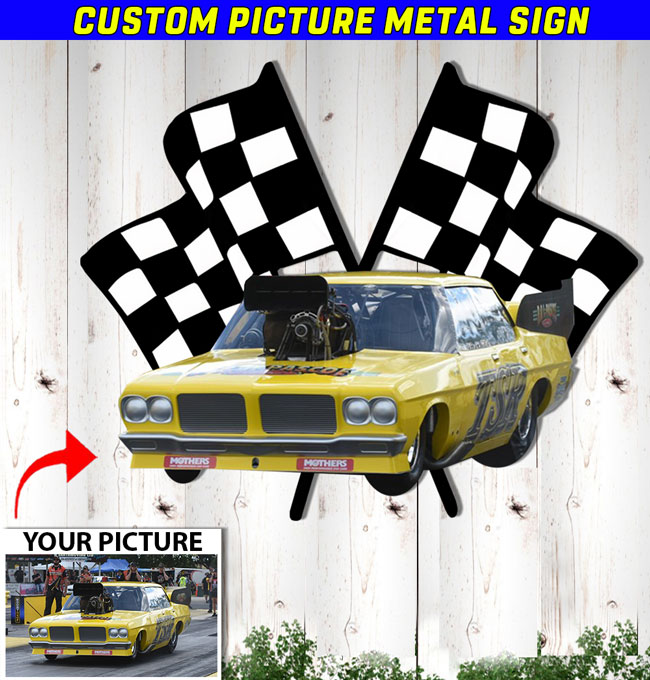 Personalized Photo Drag Racing Cut Metal Sign (Racingmeta) – Kool-Kool