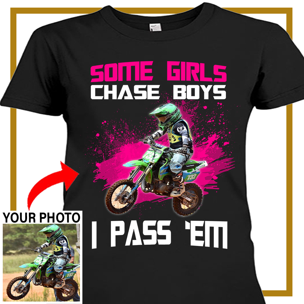 Personalized Photo Motorcross T-shirt, Xmas birthday gifts For Dirt bike Kids, Women(CA1) – Kool ...