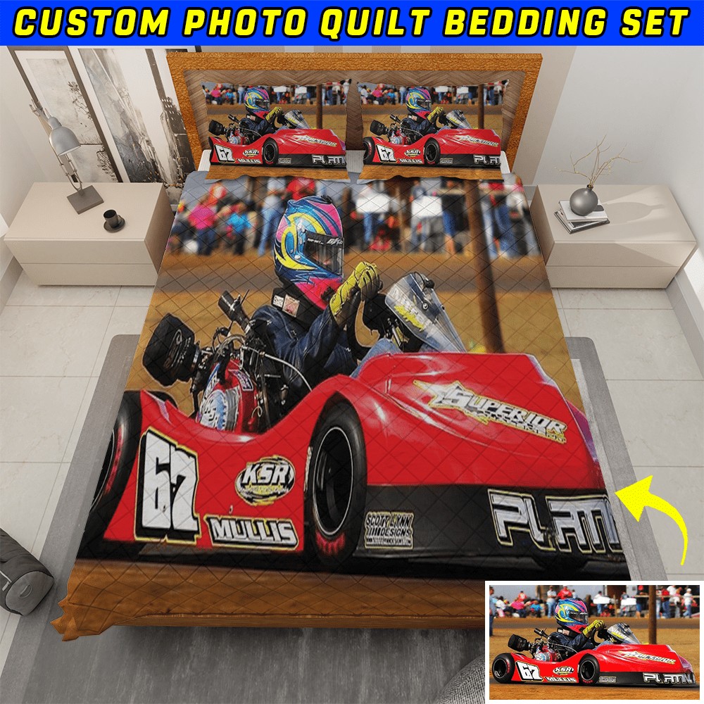Personalized Photo Dirt Track Racing Quilt Bedding Set – Kool-Kool