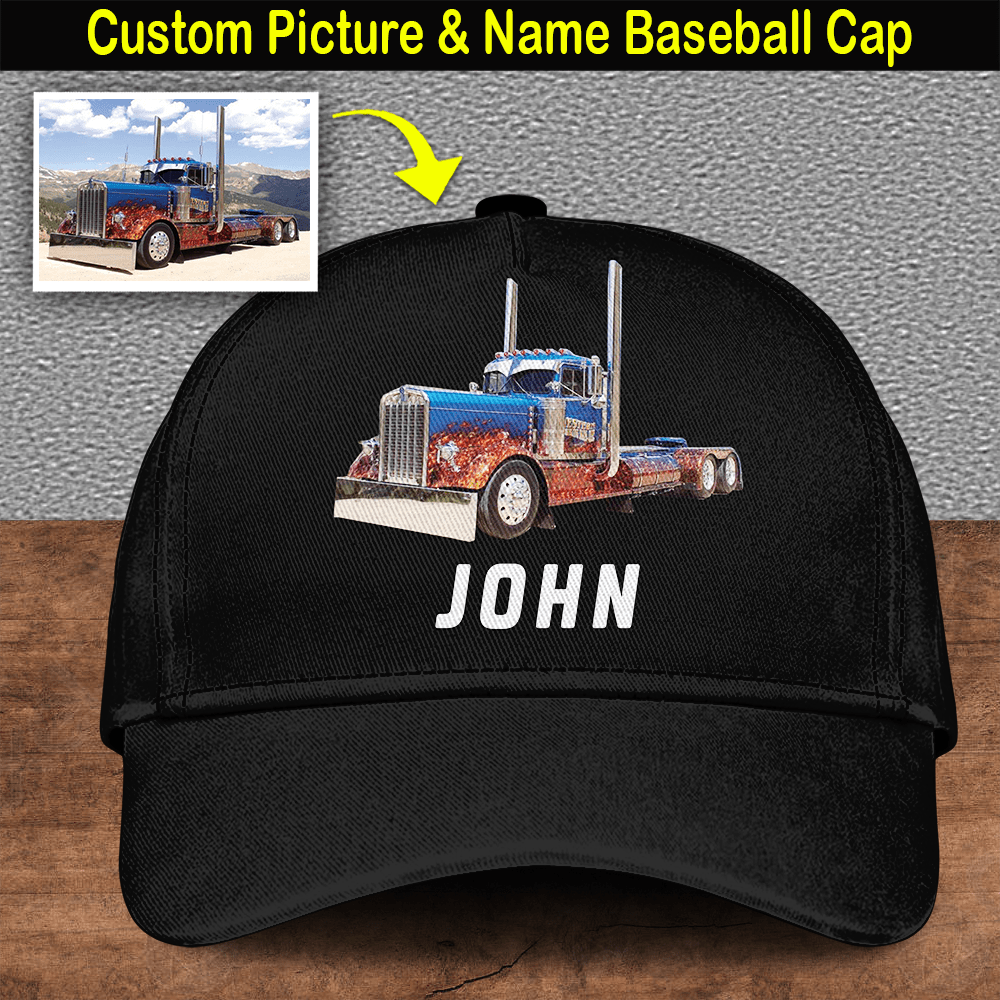 Personalized Photo Semi Truck Baseball Cap, Gifts for Truckers (Pic ...