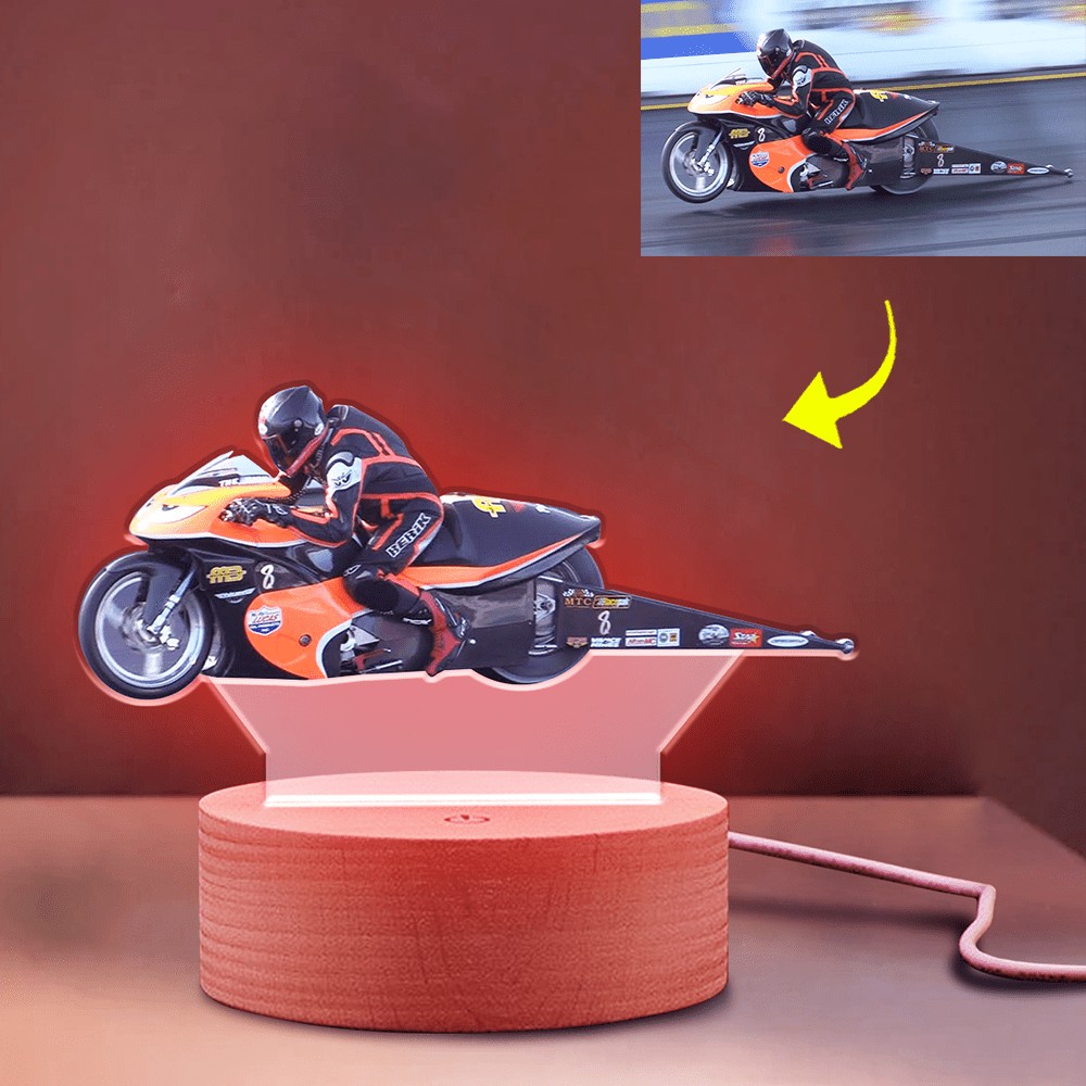 Personalized Photo Printed Drag Racing Night Light, Dragster, Drag Bike ...