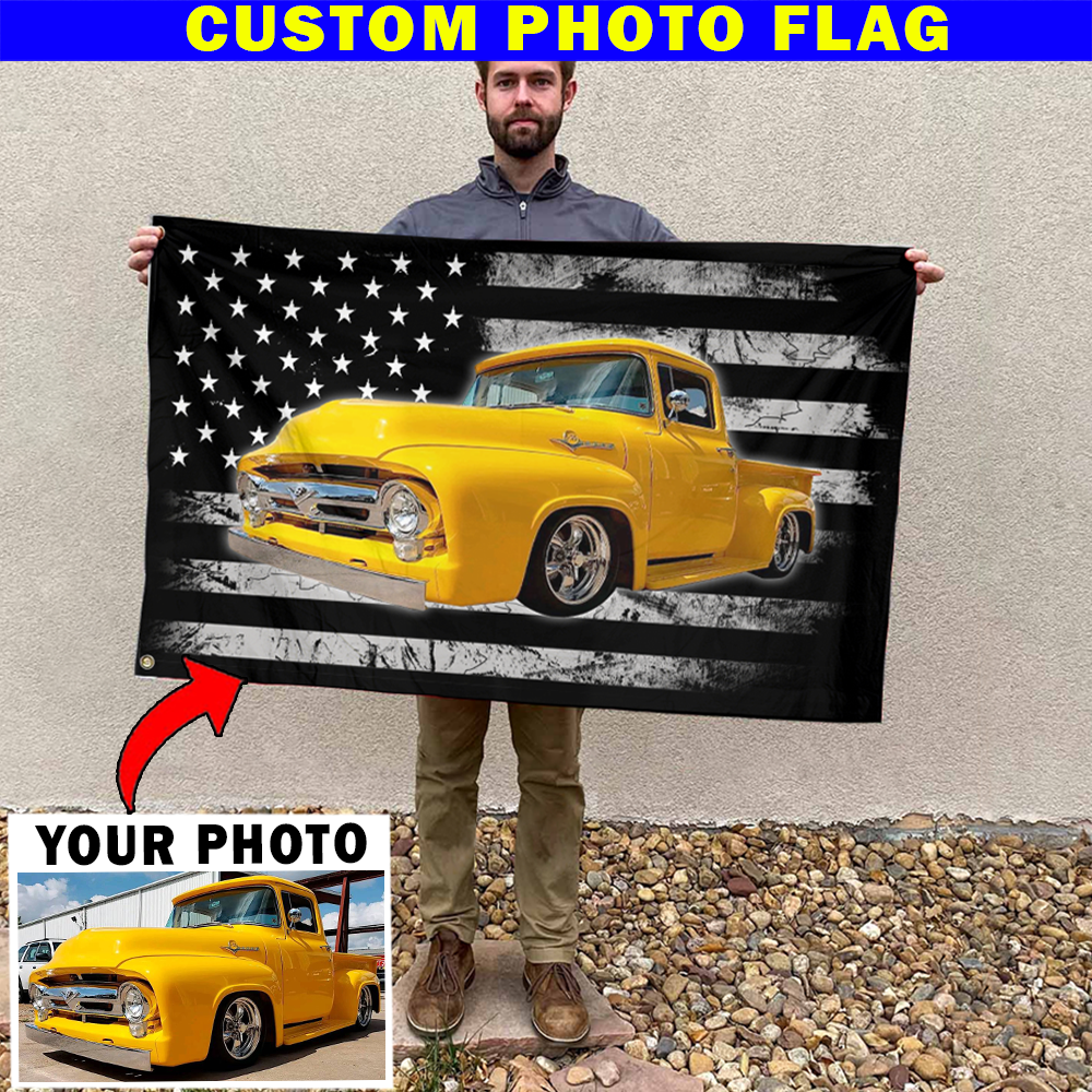 Personalized Photo Classic Car Hot Rod American House Flag (CTML ...