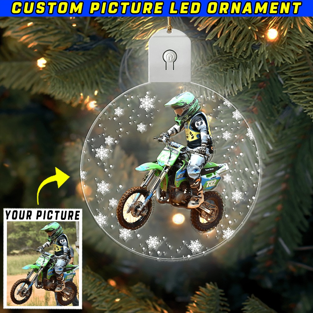 Personalized Photo Motocross Led Acrylic Ornament – Kool-Kool