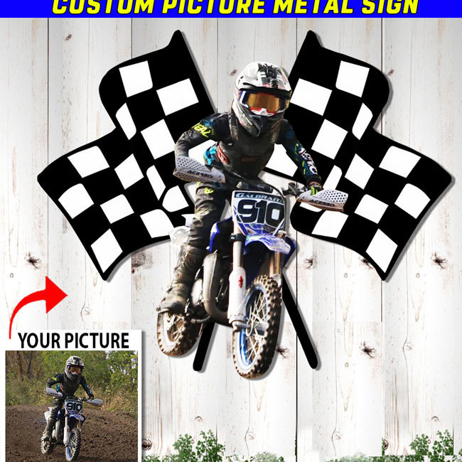 Personalized Photo Motocross Cut Metal Sign (Racingmeta) – Kool-Kool