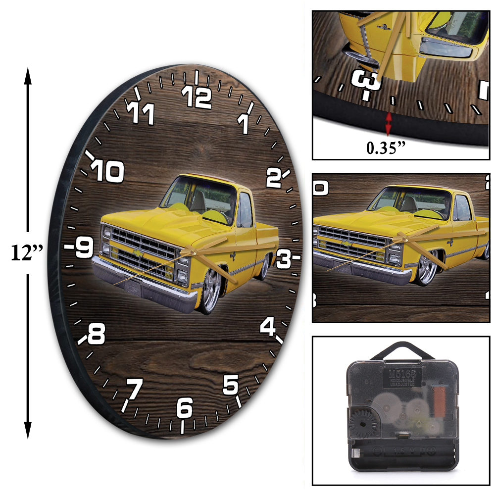 Personalized Photo Pickup Truck Wooden Wall Clock – Kool-Kool