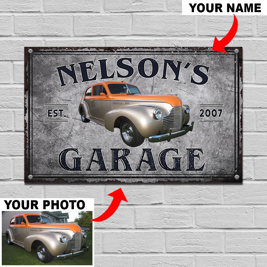 Personalized and Text Hot Rod Classic Car Printed Metal Sign, hot rod ...