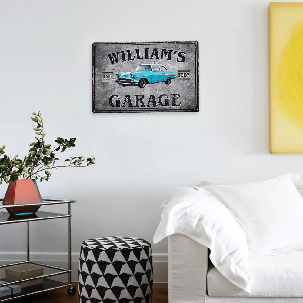 Personalized and Text Hot Rod Classic Car Printed Metal Sign, hot rod ...