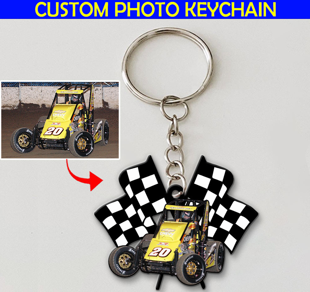 Dirt Track Racing Personalized Photo Keychain (Racingkeychain) – Kool-Kool