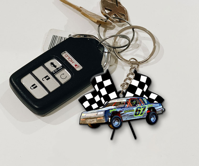 Dirt Track Racing Personalized Photo Keychain (Racingkeychain) – Kool-Kool