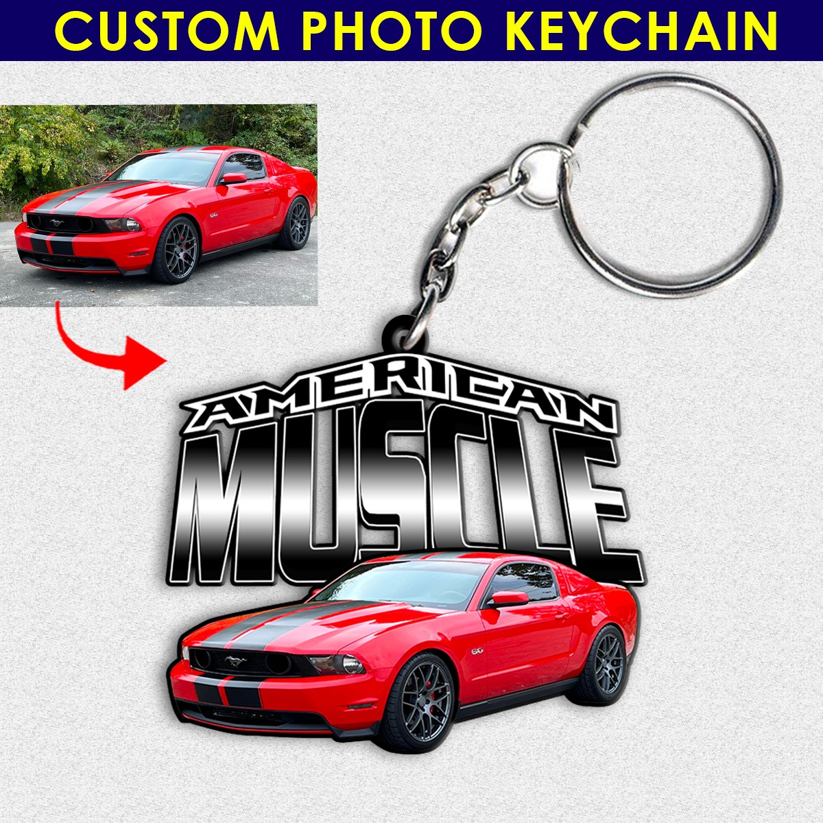 Muscle Car Personalized Photo Keychain (AmericanMuscle) – Kool-Kool