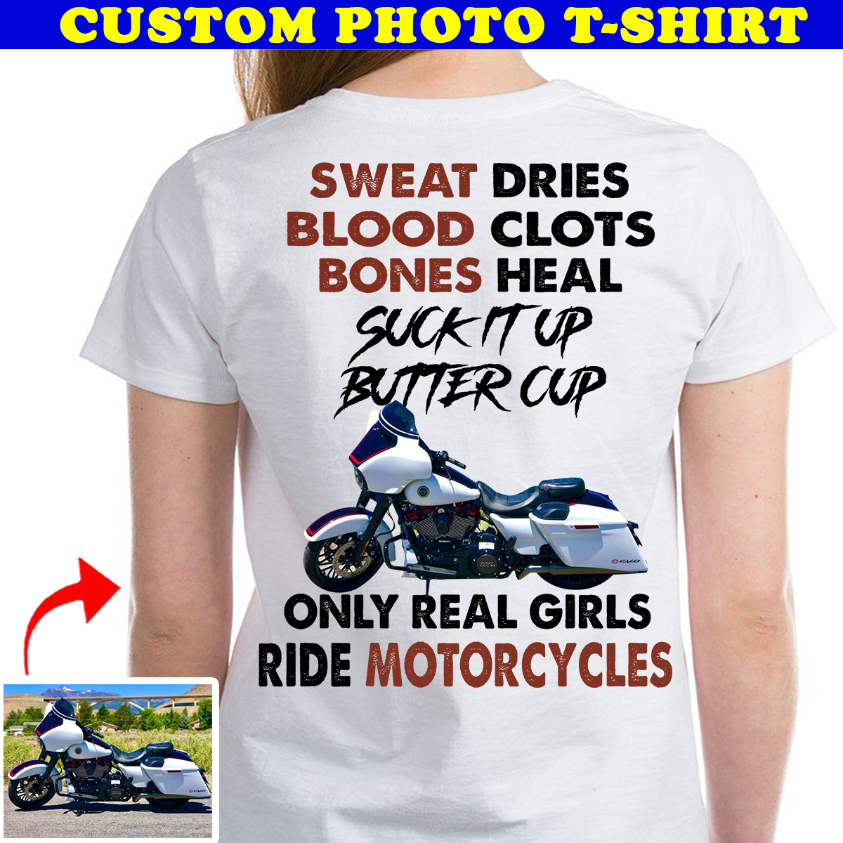 Motorcycle Custom Photo T-shirt (RealGirls) – Kool-Kool