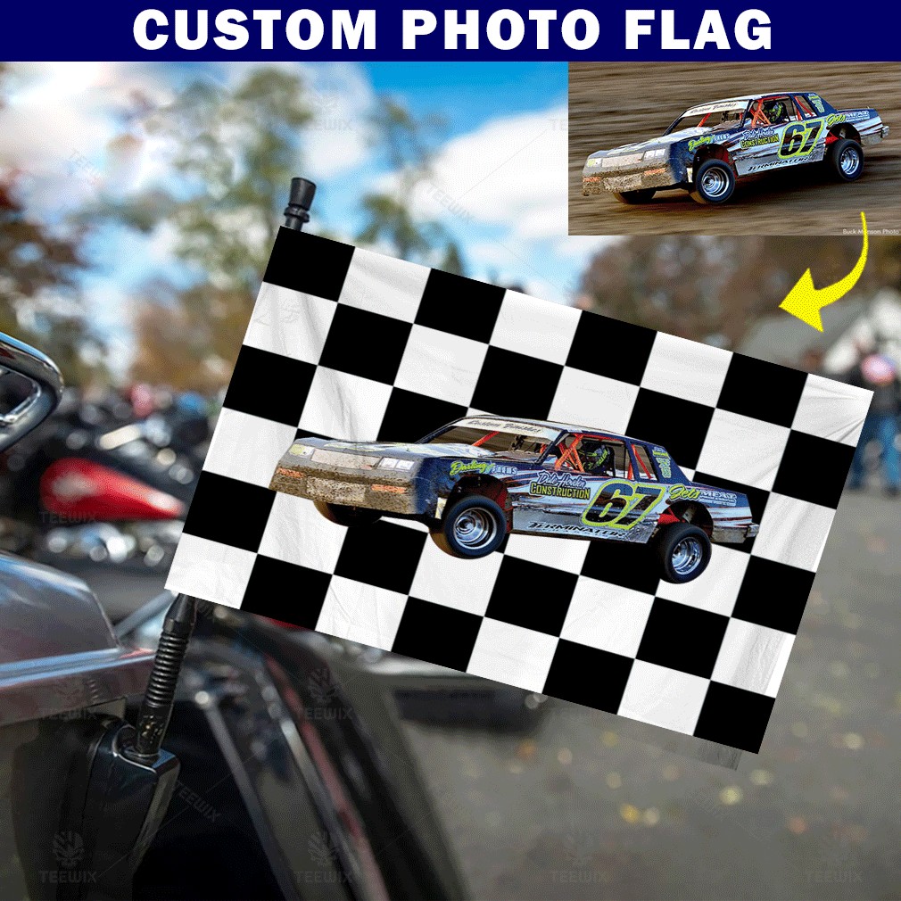 Personalized Photo Dirt Tracking Racing Checkered Flag – Kool-Kool