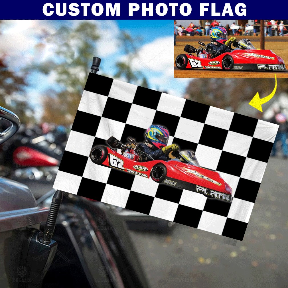 Personalized Photo Dirt Tracking Racing Checkered Flag – Kool-Kool
