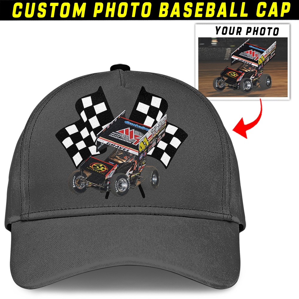 Personalized Photo Dirt Track Racing Baseball Cap (Checkered) – Kool-Kool