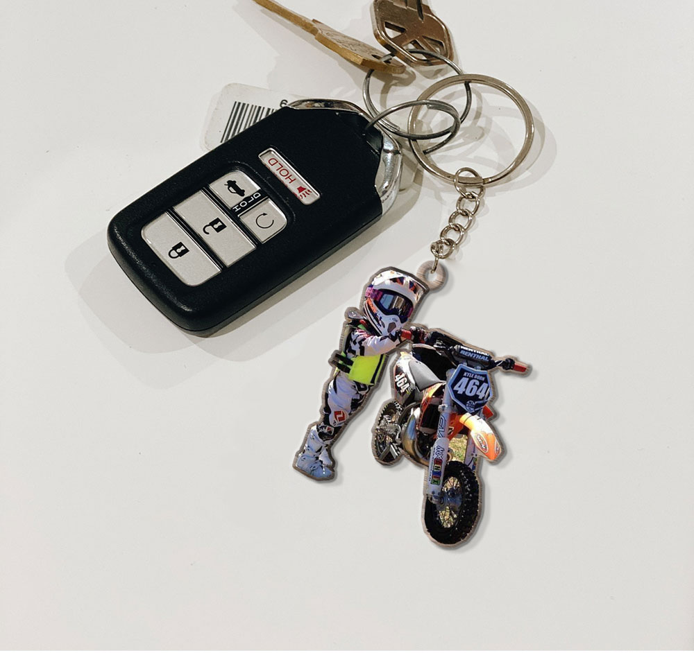 Motocross Personalized Photo Wooden Keychain – Kool-Kool