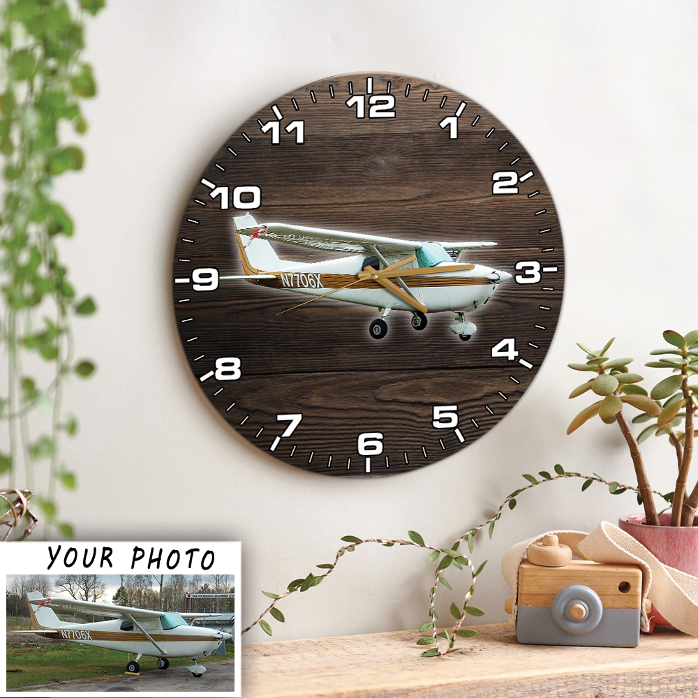 Personalized Photo Aircraft Pilot Wooden Wall Clock – Kool-Kool