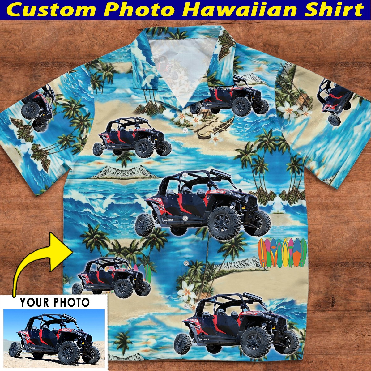 Personalized Photo UTVs ATVs Hawaiian Shirt, Side By Side Apparel (HAW2 ...