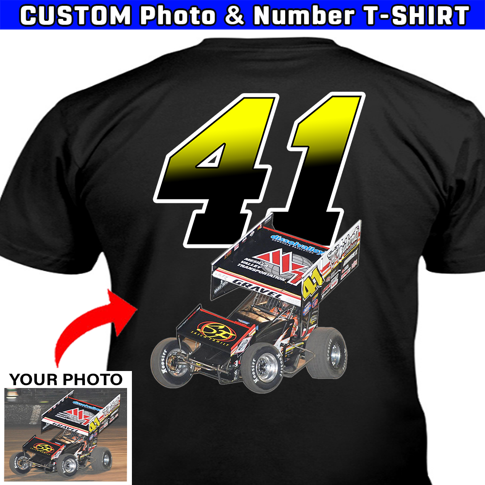 Dirt Track Racing Personalized Photo&Number T-shirt Print (BK311 ...