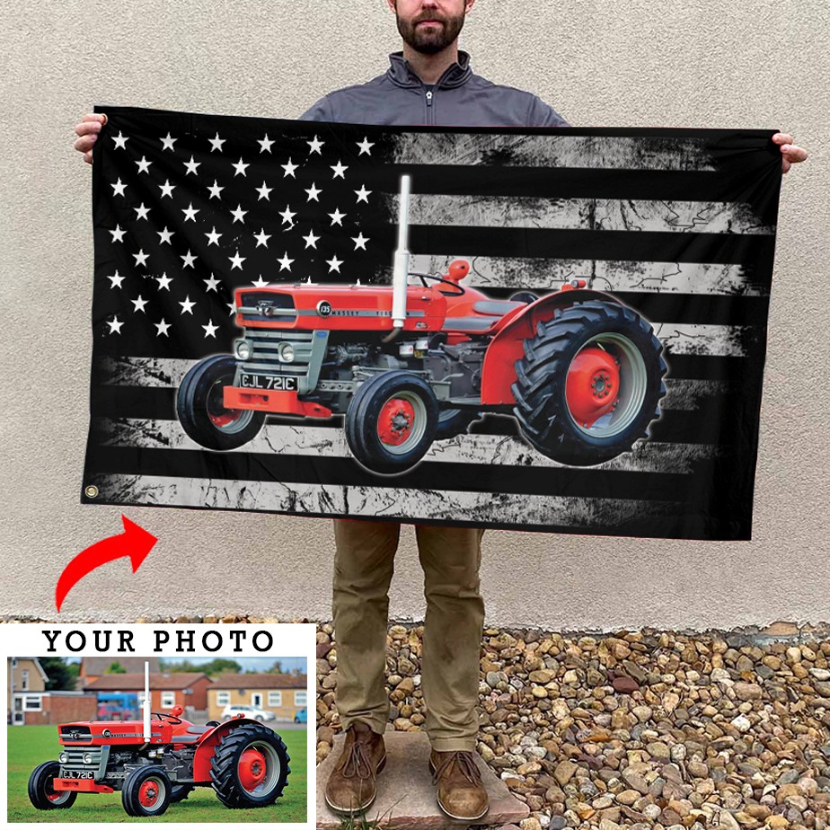 Tractor & Truck Personalized Photo American House Flag – Kool-Kool
