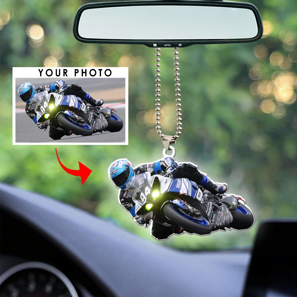 Motorcycle Racing Personalized Photo Hanging Ornament – Kool-Kool