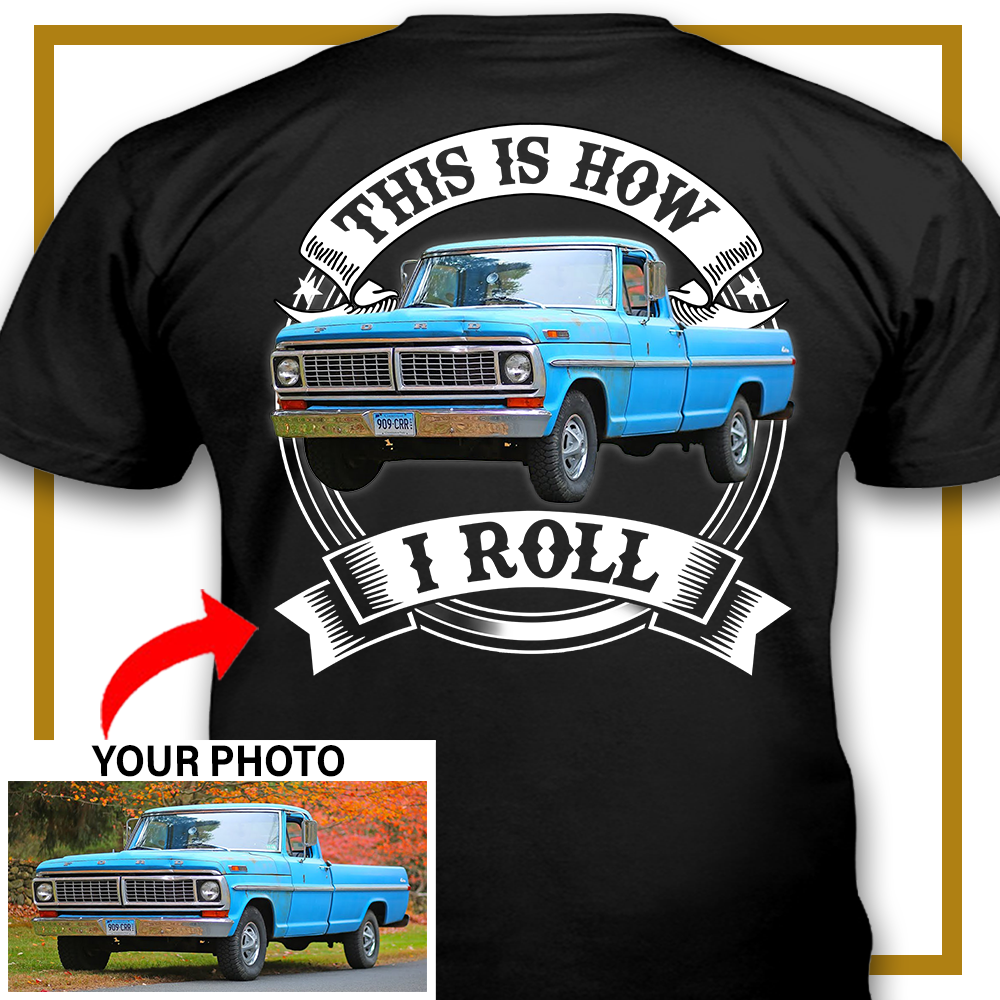 Classic Pickup Truck Custom Photo T-shirt (BK354) – Kool-Kool