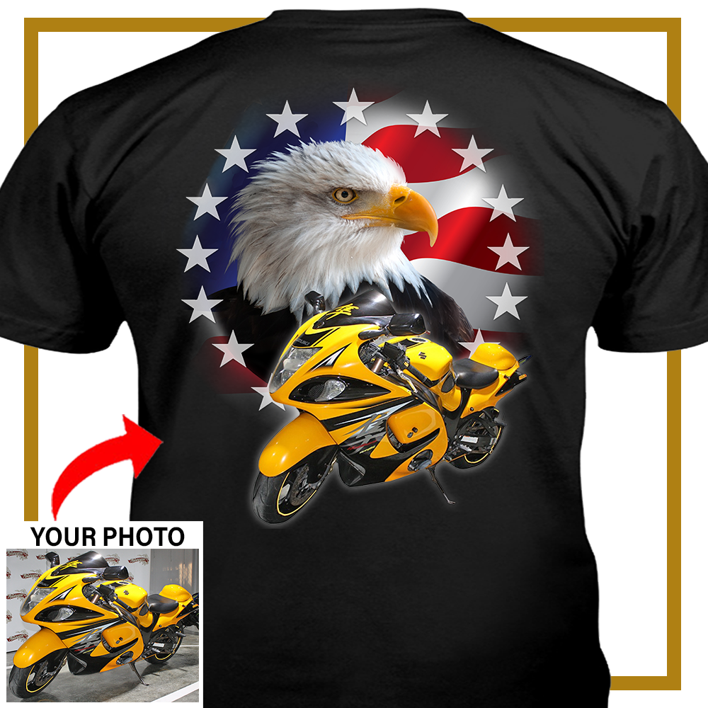 Biker Custom Photo T-shirt, Personalize motorcycle t-shirt gift for ...