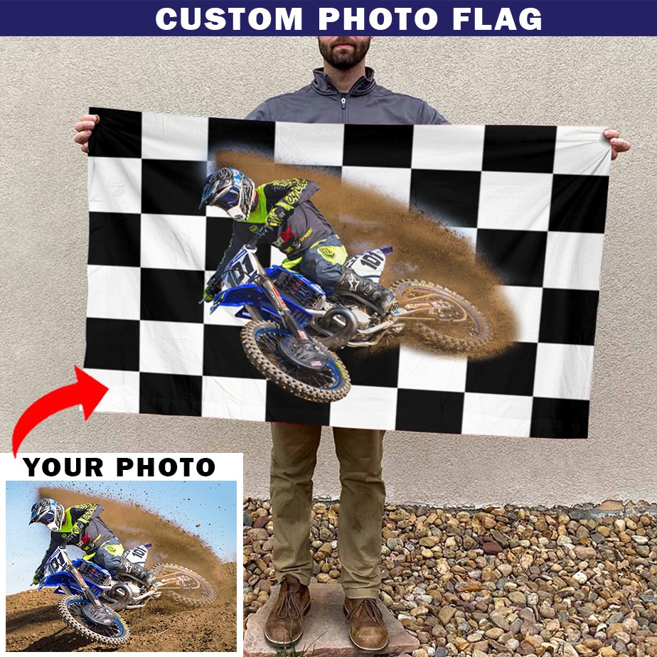 Motocross Personalized Photo Checkered Flag – Kool-Kool
