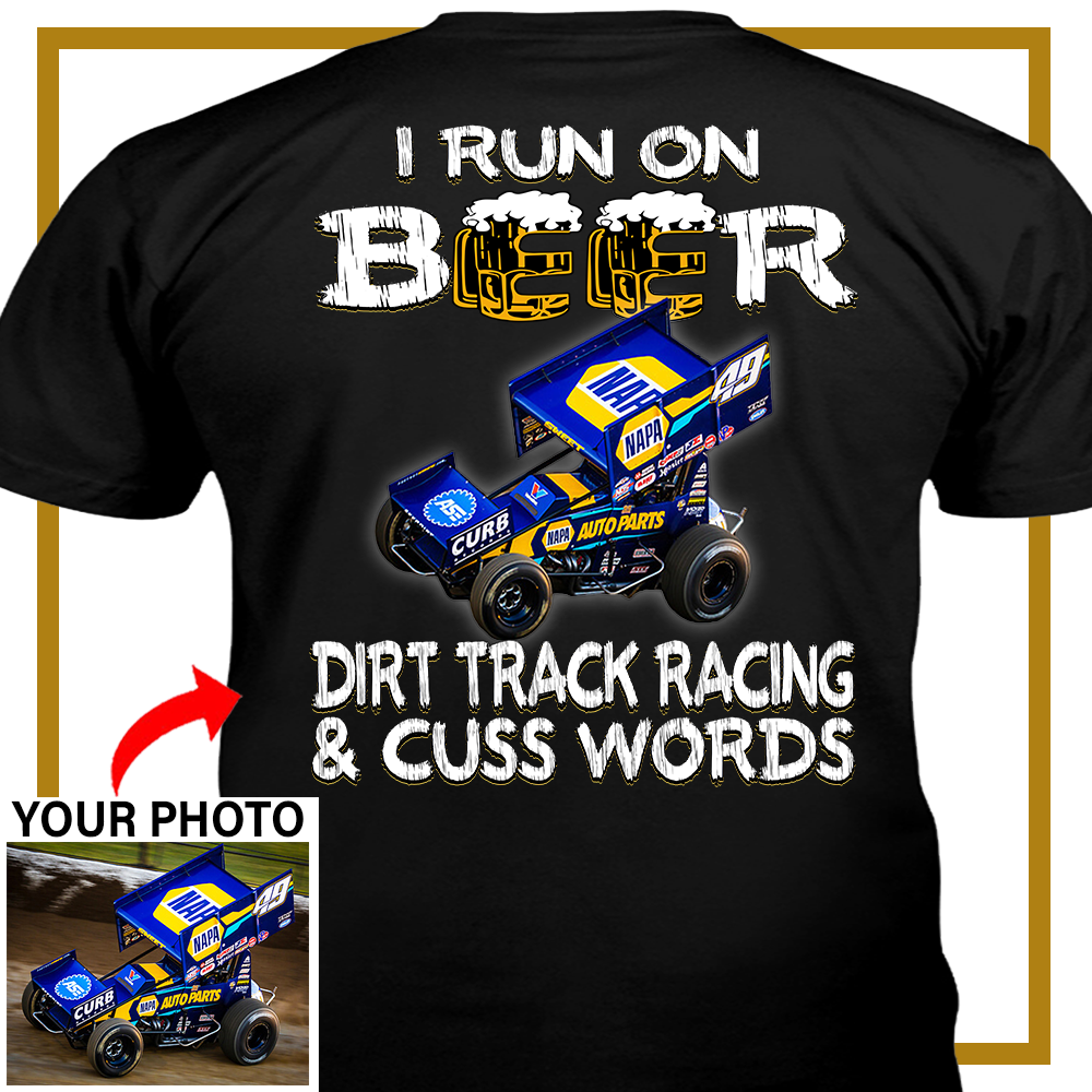 Dirt Track Racing Custom Photo T-shirt Print on the back (BK367) – Kool ...
