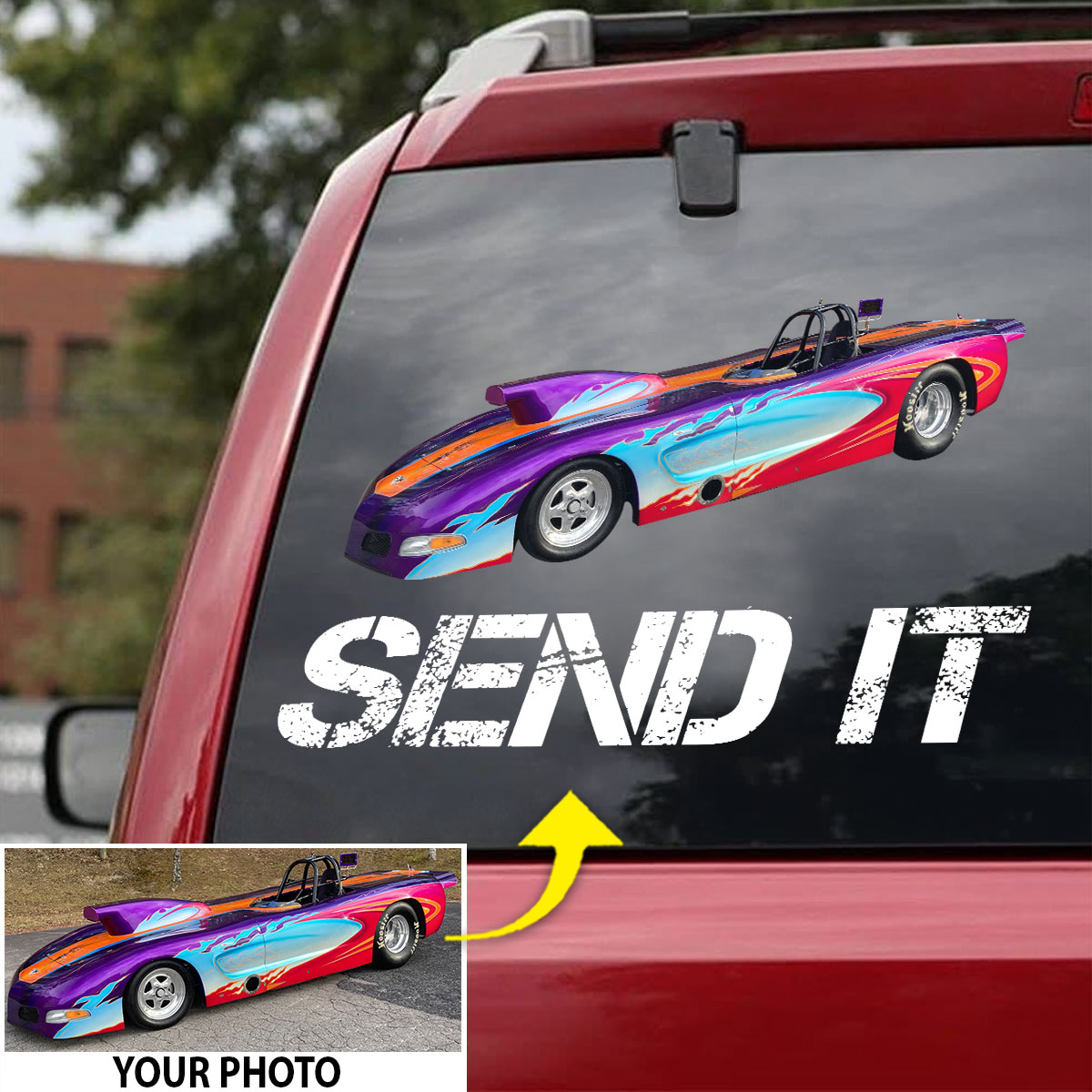 Drag Racing Personalized Personalized Car Sticker (SENDIT) – Kool-Kool