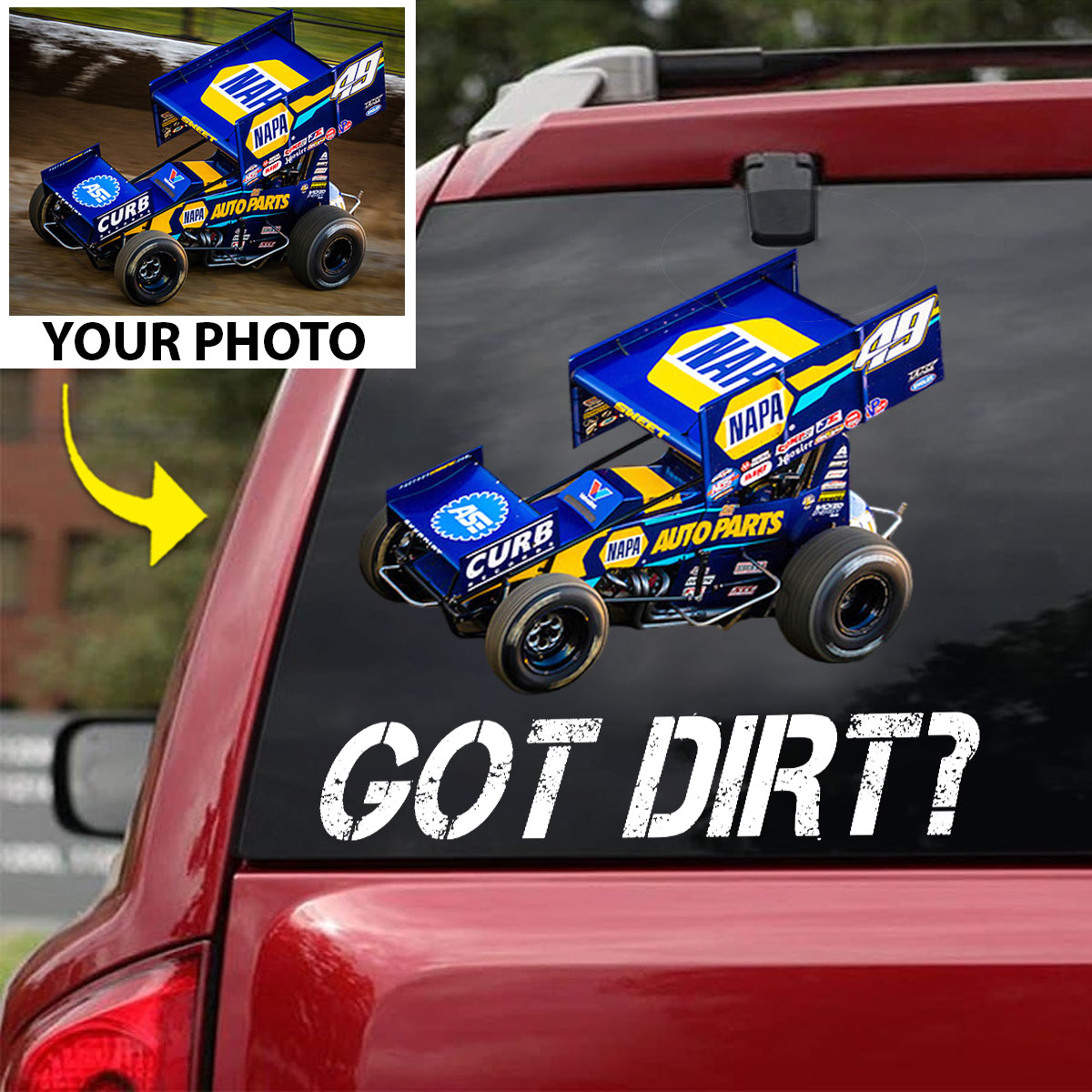 Dirt Track Racing Personalized Car Sticker (GOTDIRT) – Kool-Kool