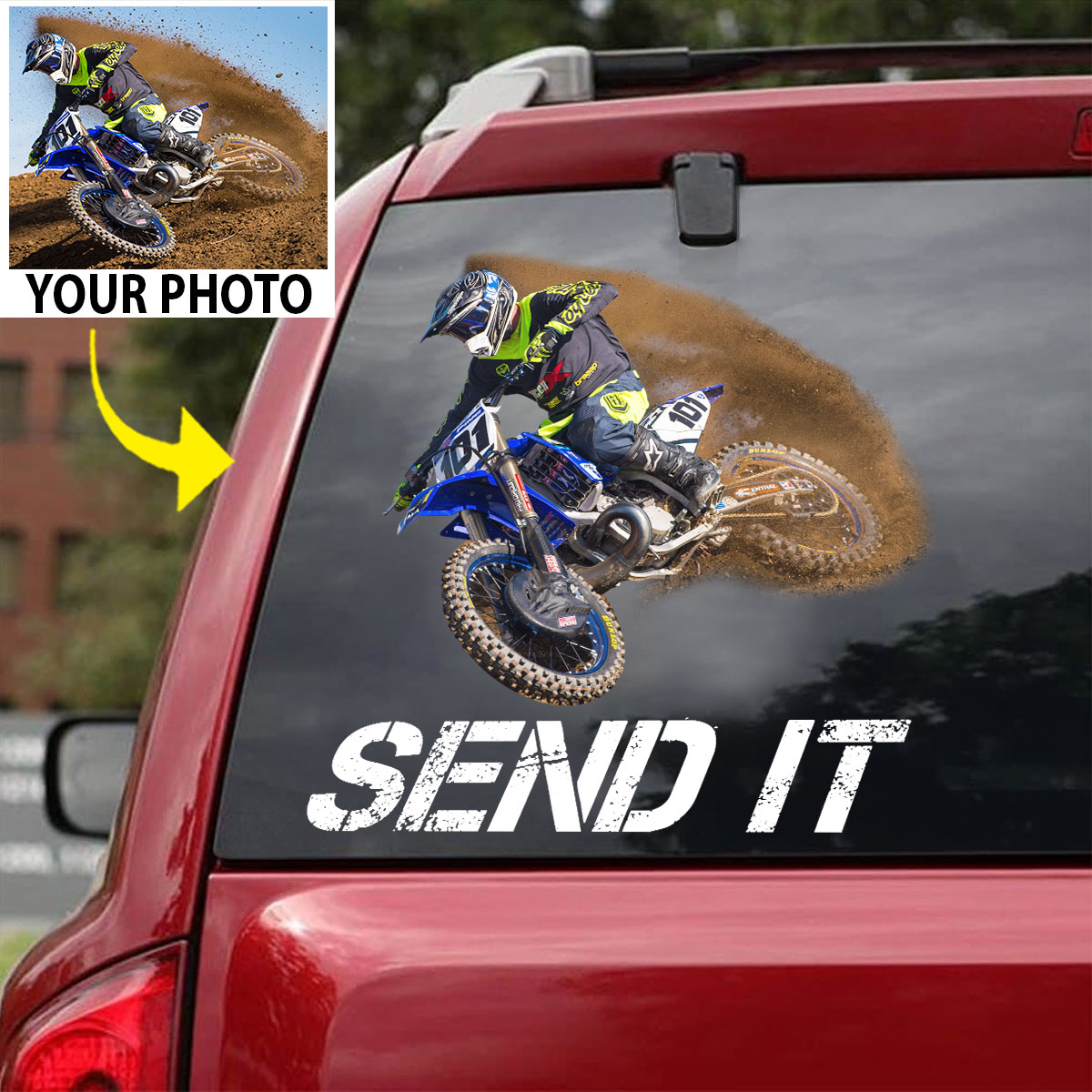 Motocross Personalized Personalized Car Sticker (SENDIT) – Kool-Kool