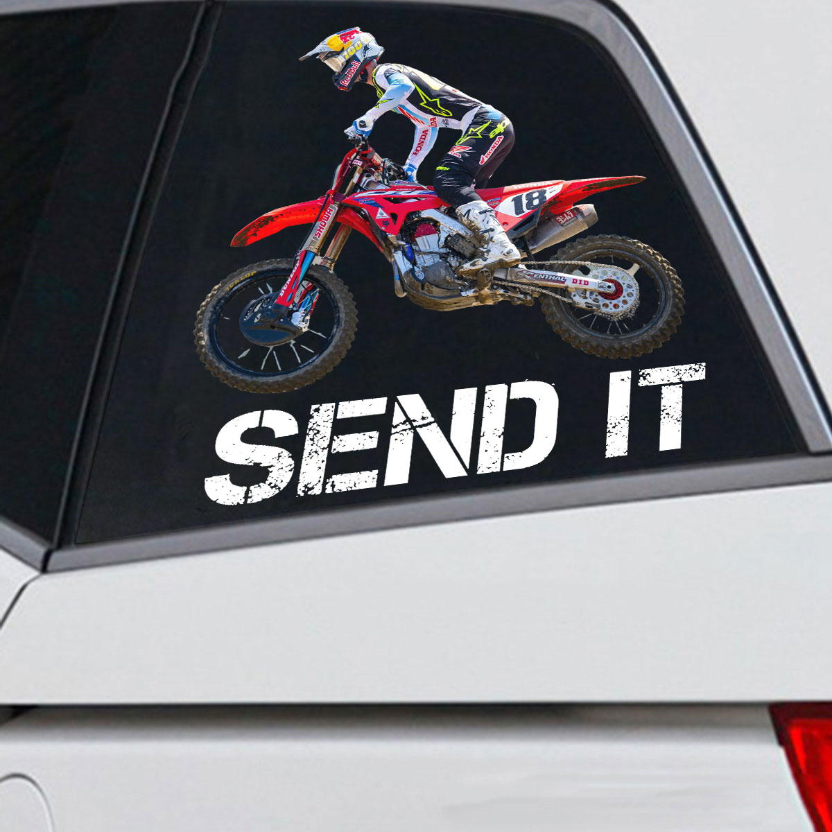 Motocross Personalized Personalized Car Sticker (SENDIT) – Kool-Kool