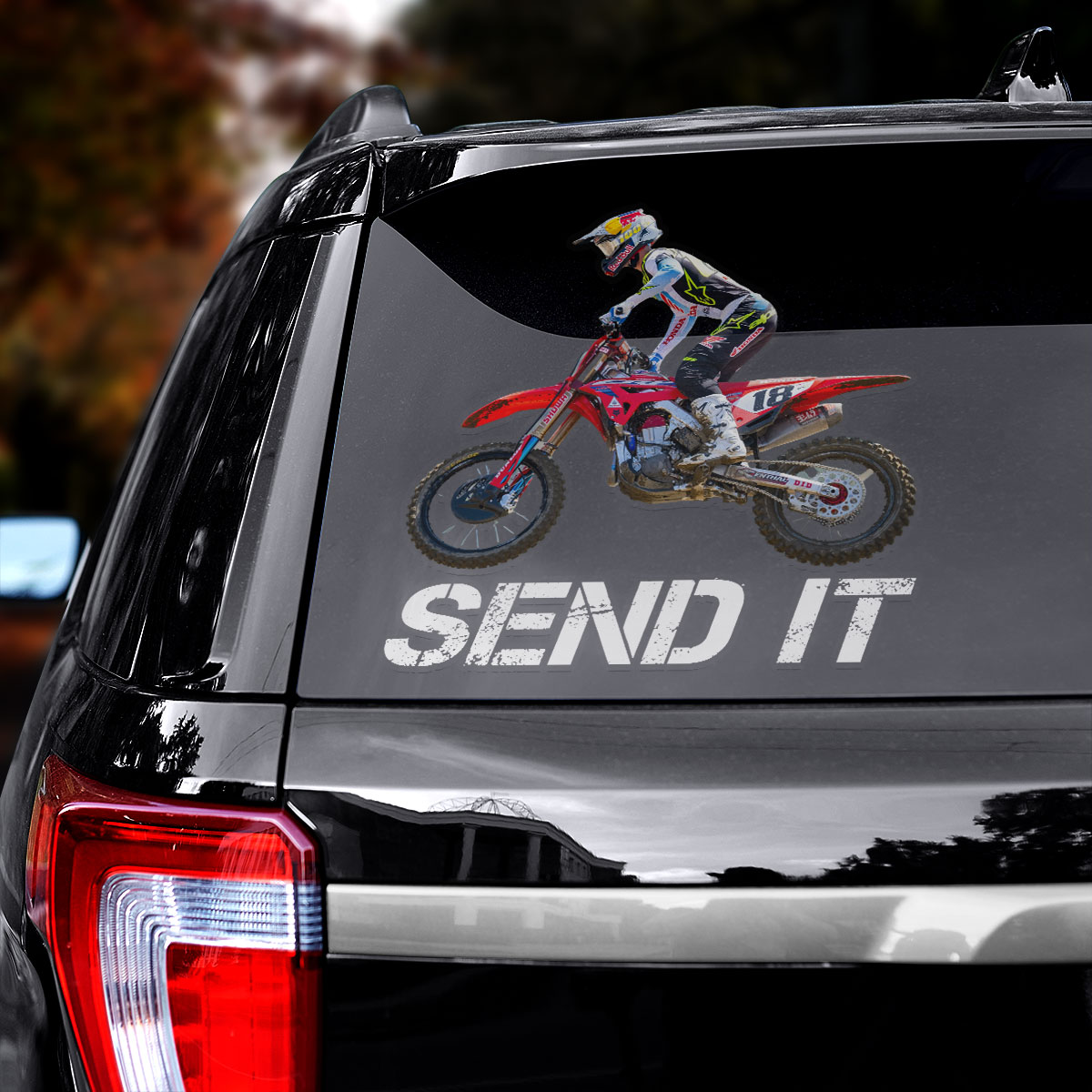 Motocross Personalized Personalized Car Sticker (SENDIT) – Kool-Kool